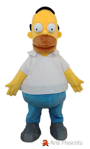 Adult Size Homer Simpson Mascot Costume Full Body Plush Suit Fancy ...