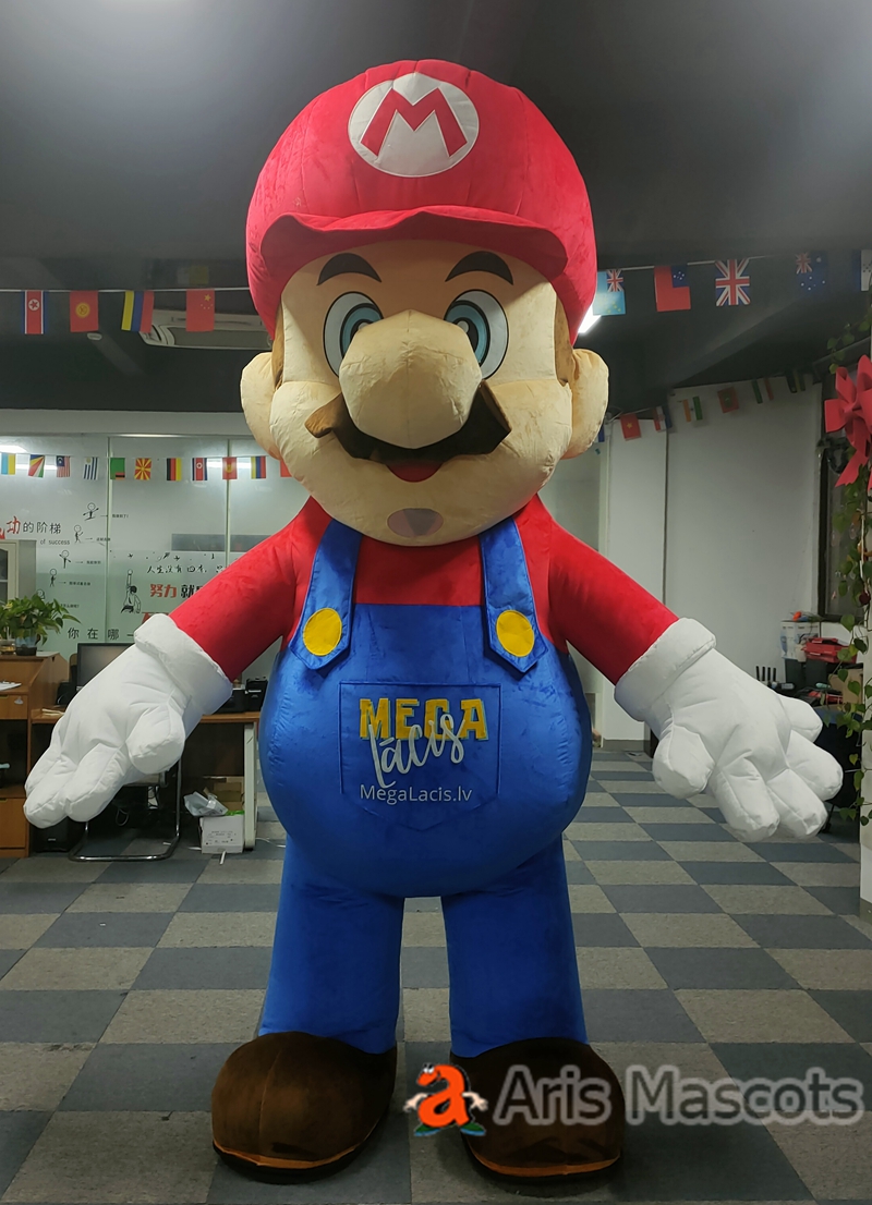 Adult Mar-io Inflatable Walking Mascot Costume for Entertainment Full ...