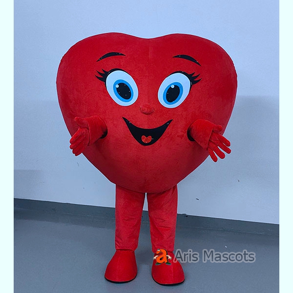 Adult Fancy Mascot in the form of red heart. Costume heart Fancy Dress ...
