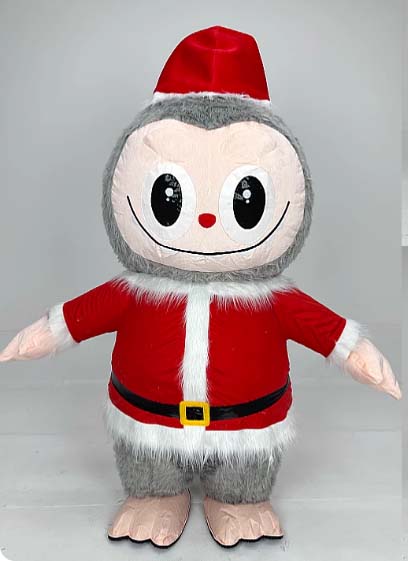 Lovely Inflatable Labubu With Santa Suit for Christmas Entertainments ...