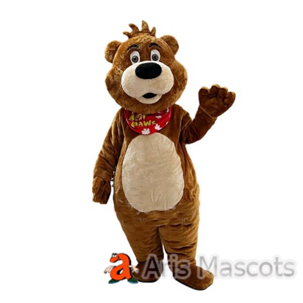 Full Body Adult Furry Brown Bear Mascot Costume for Entertainments ...